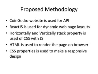 Cryptocurrency website to understanding the digital currency | PPTX | Web Development | Internet