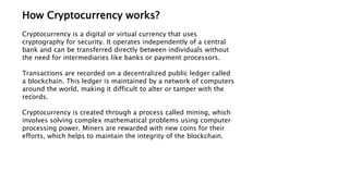cryptocurrency.raj.pptx about cryptocurrency | PPTX | Currencies | Economy