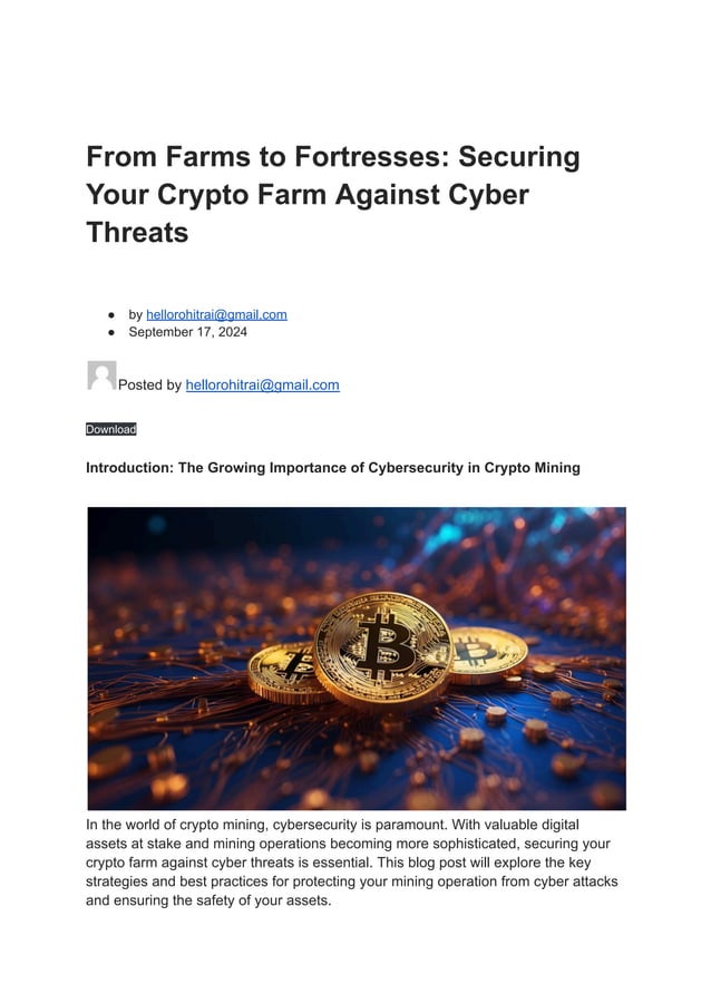 Green Gold Rush: The Rise of Eco-Friendly Crypto Mining | PDF