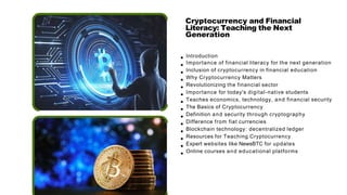 Cryptocurrency and Financial Literacy Teaching the Next Generation ...