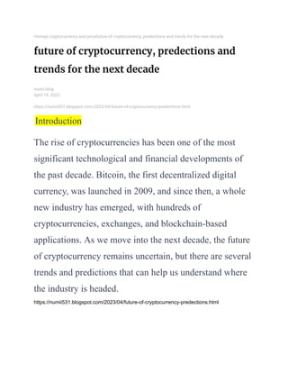 _cryptocurrency and price future of cryptocurrency, predections and ...