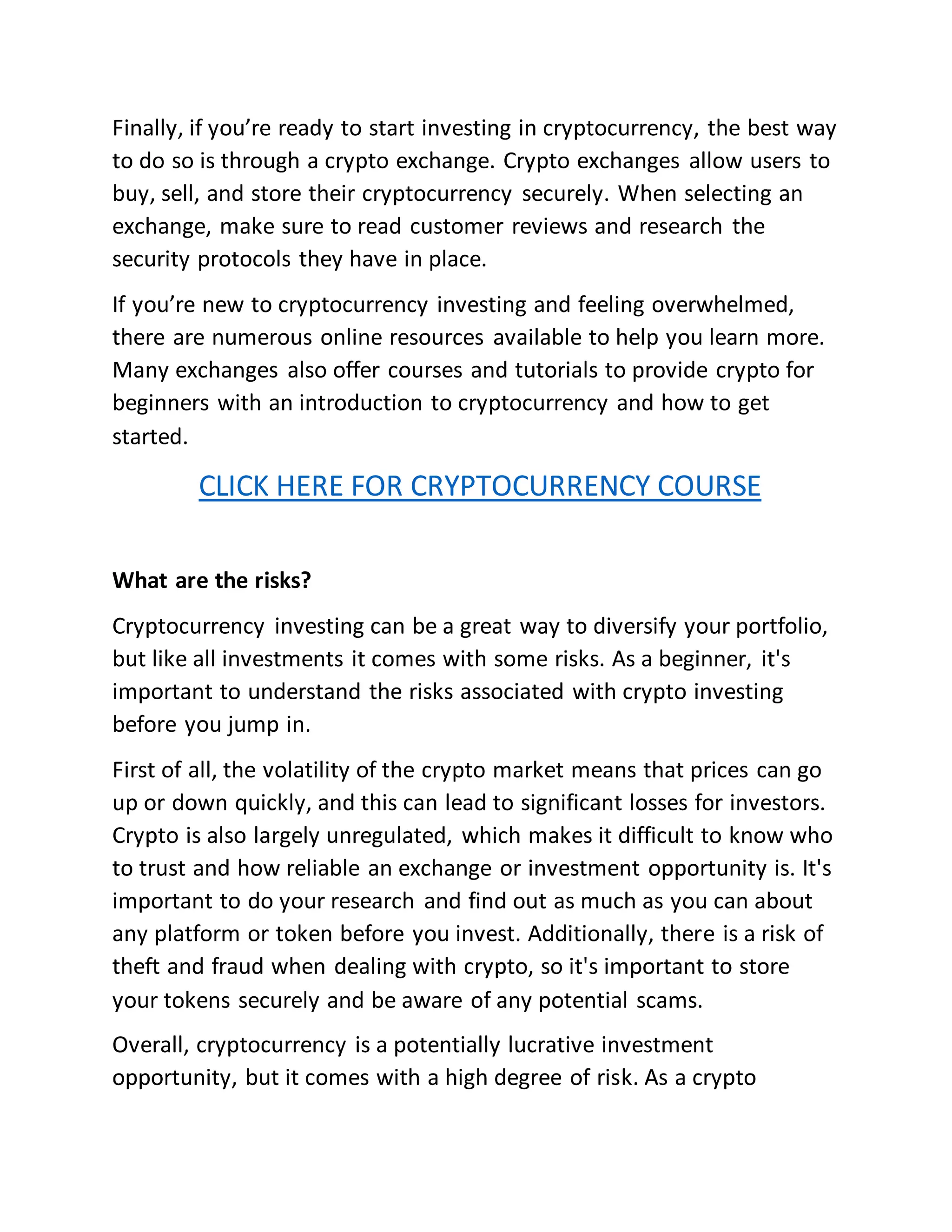 Cryptocurrency course for beginners | PDF