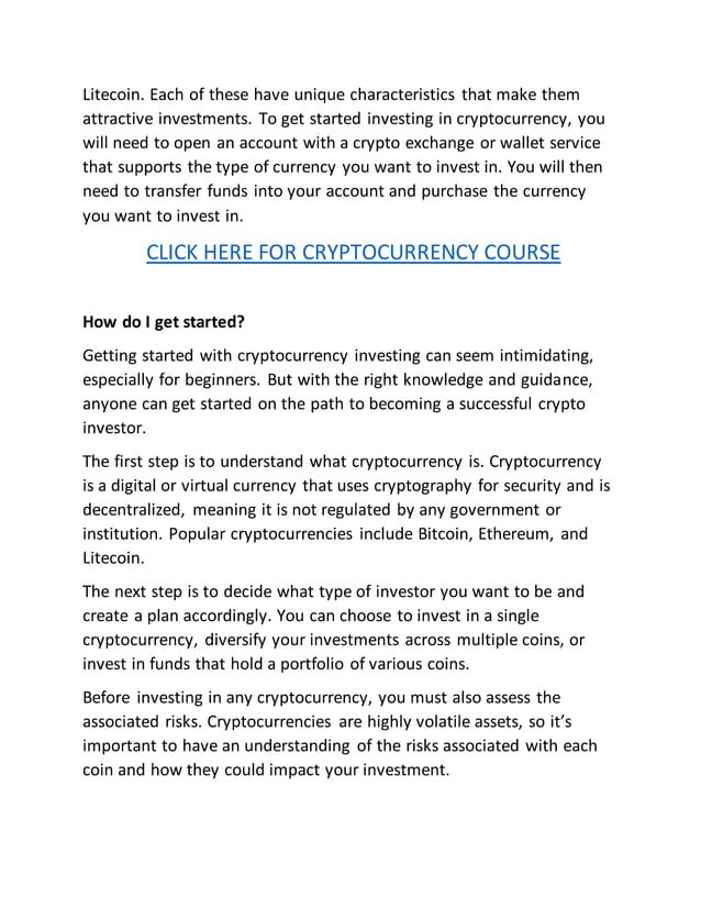 Cryptocurrency course for beginners | PDF