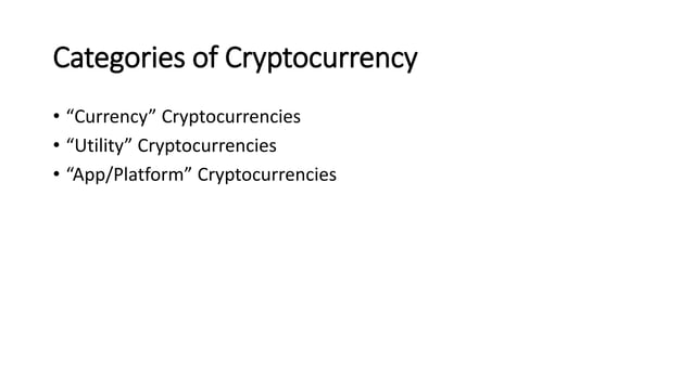 Cryptocurrency : An Introduction | PPTX