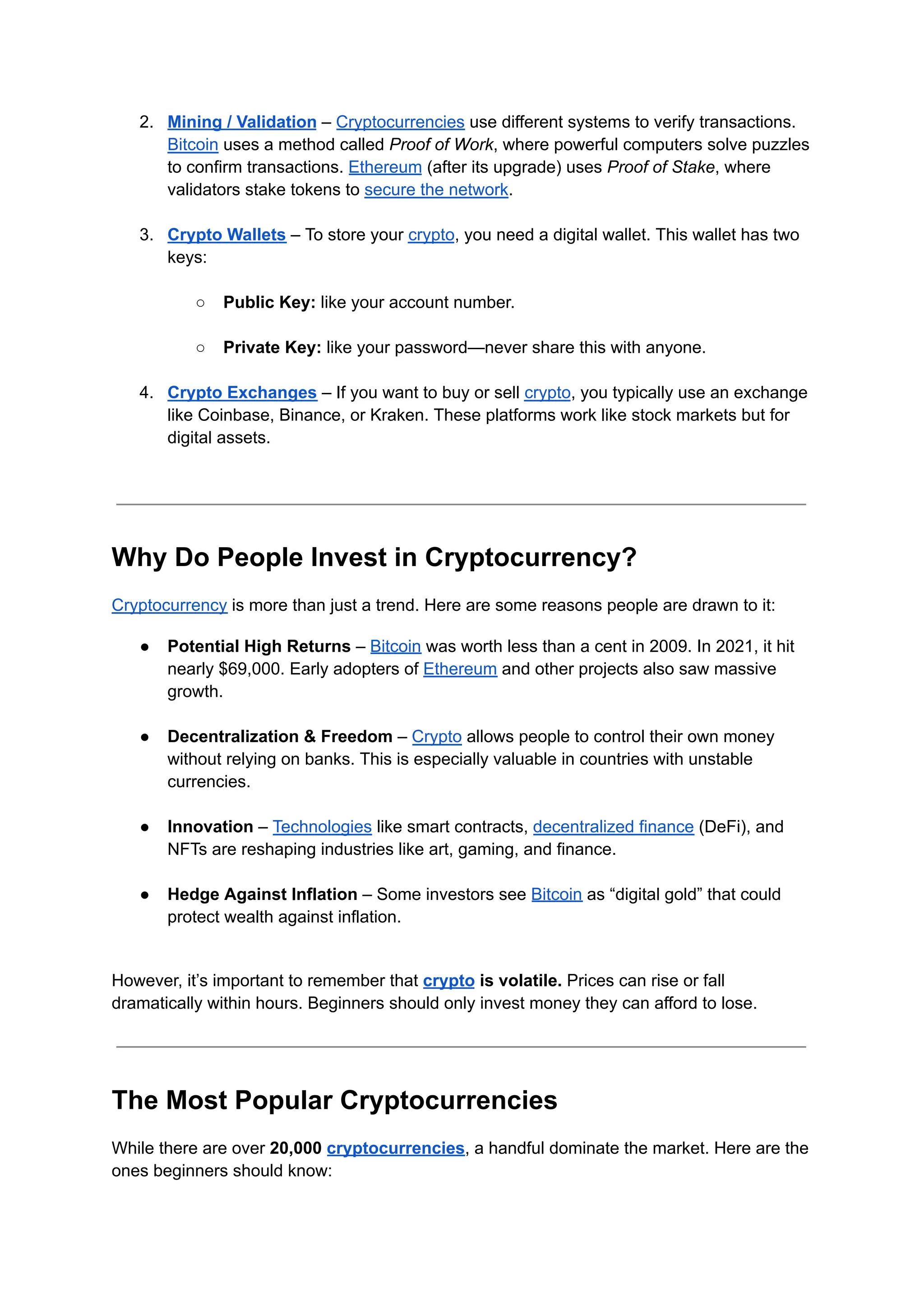 Cryptocurrency for Beginners Step By Step Guide | PDF