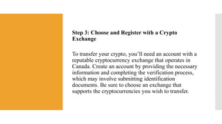 Cryptocurrency In Canada – A Guide On How To Transfer Crypto From An ...