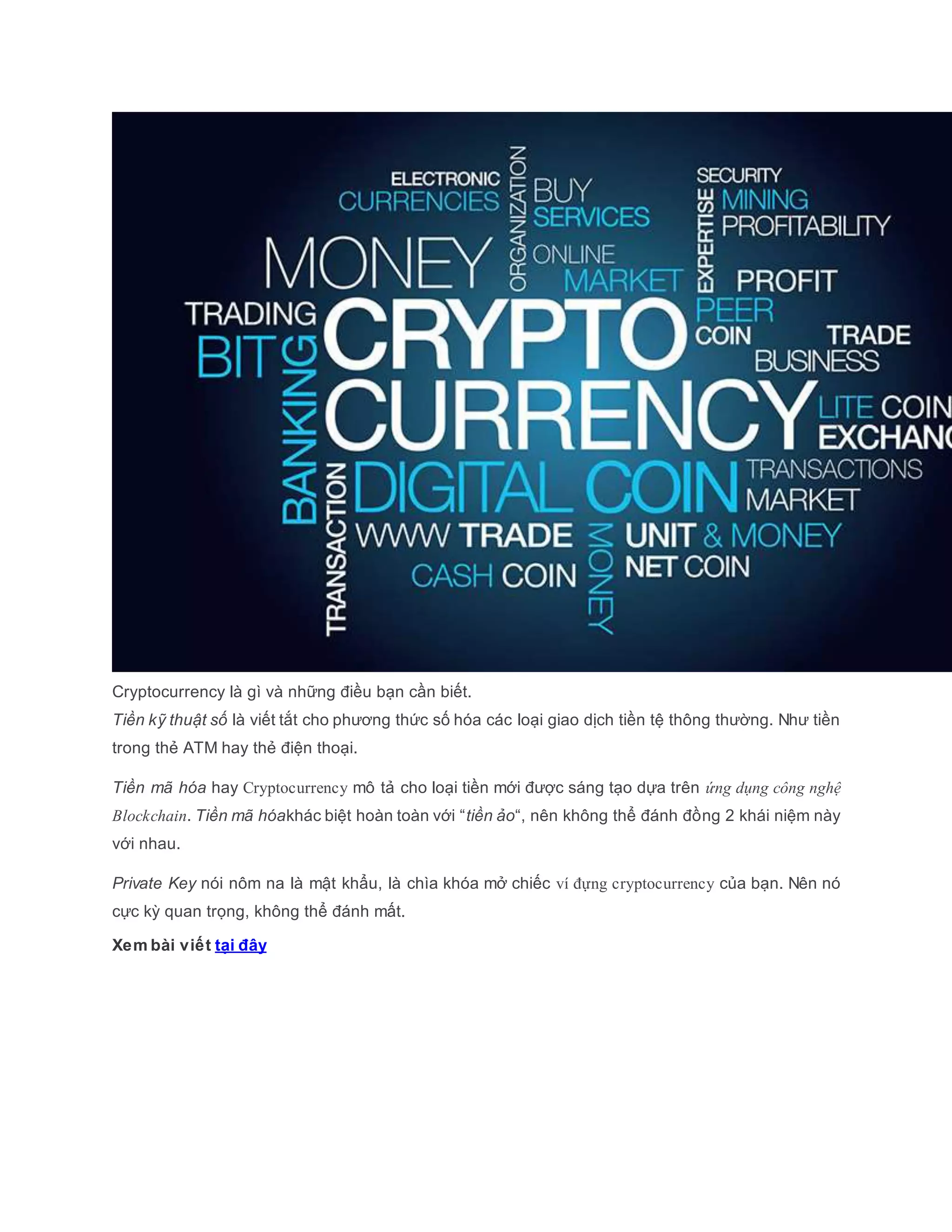 Cryptocurrency la gi va nhung dieu ban can biet | DOCX