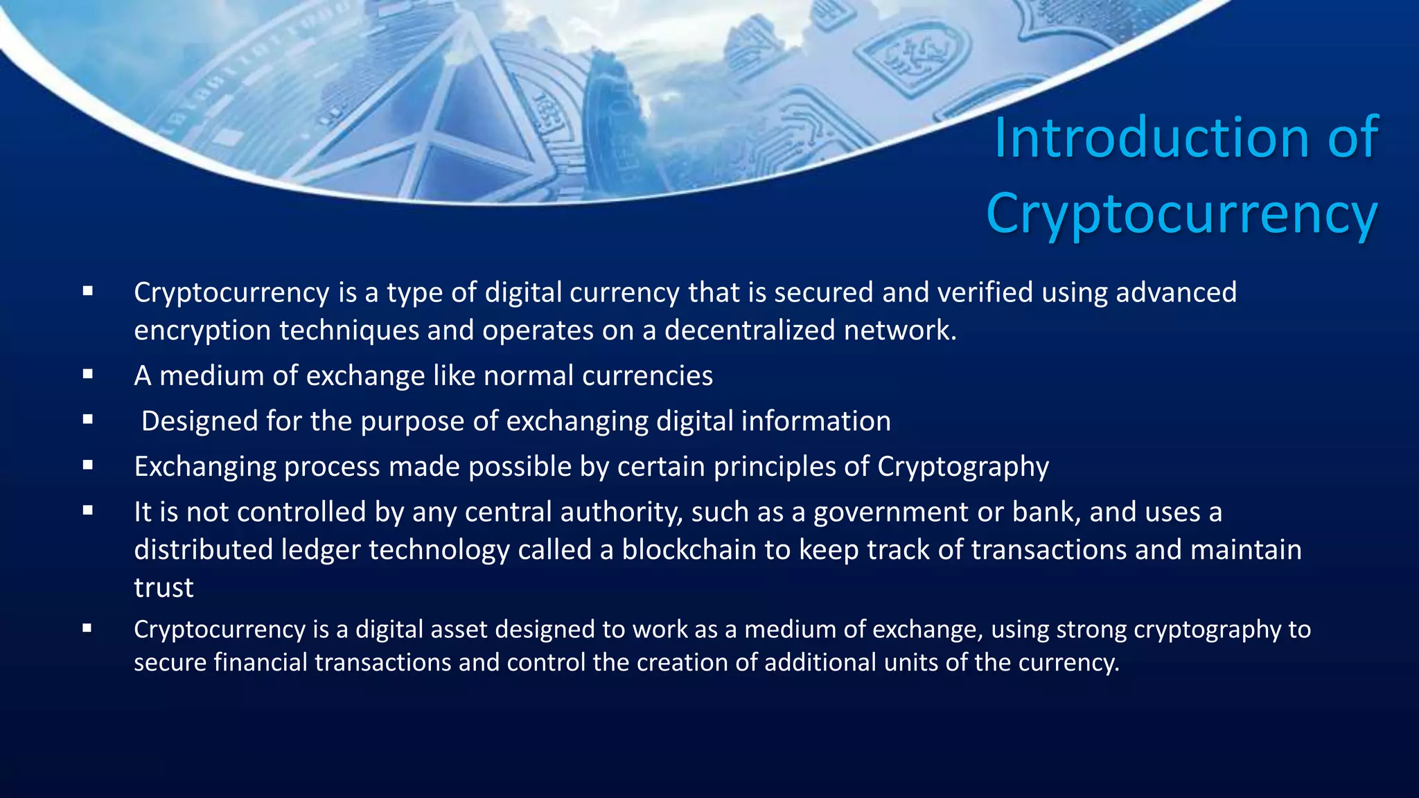 Cryptocurrency Presentation.pptx | Internet | Computing