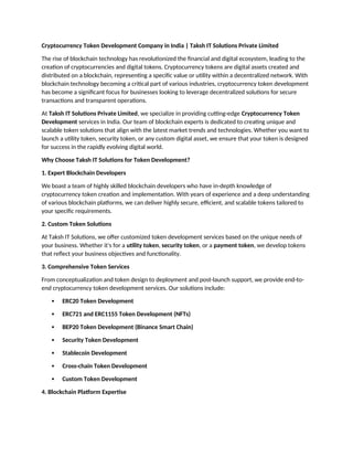 Cryptocurrency Token Development Company in India __ Taksh IT solutions Private Limited.docx