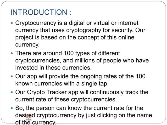 CRYPTOCURRENCY TRACKER ppt.pptx | Operating Systems | Computer Software and Applications