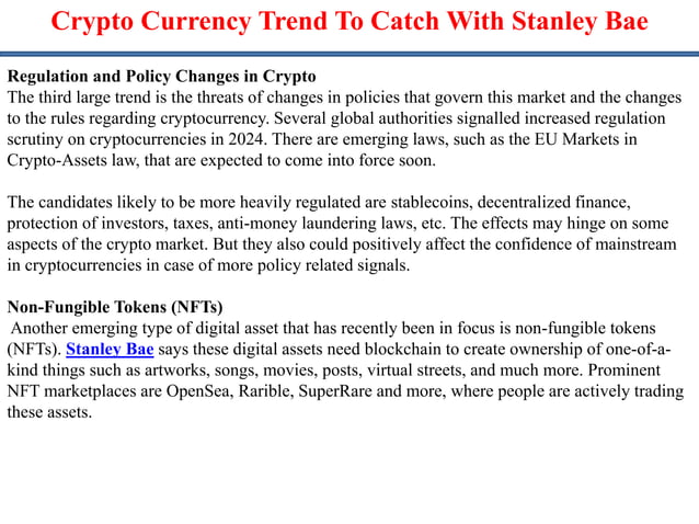 Crypto Currency Trend To Catch With Stanley Bae | PPT