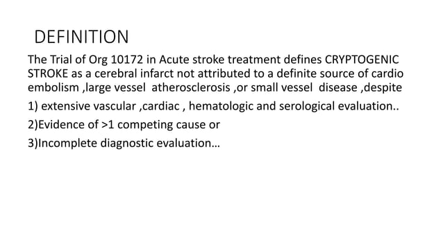 Cryptogenic stroke | PPTX
