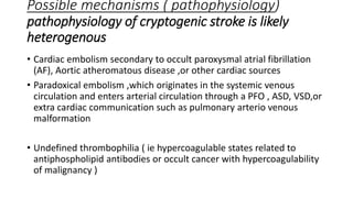 Cryptogenic stroke | PPTX