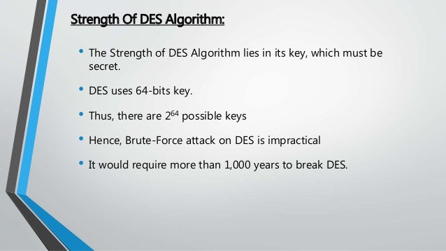Cryptographic Algorithms: DES and RSA Cryptographic Algorithms: DES and RSA