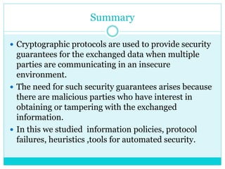 Cryptographic protocols | PPTX