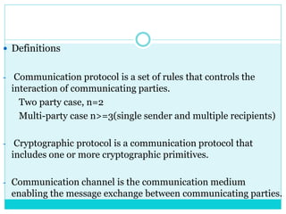 Cryptographic protocols | PPTX