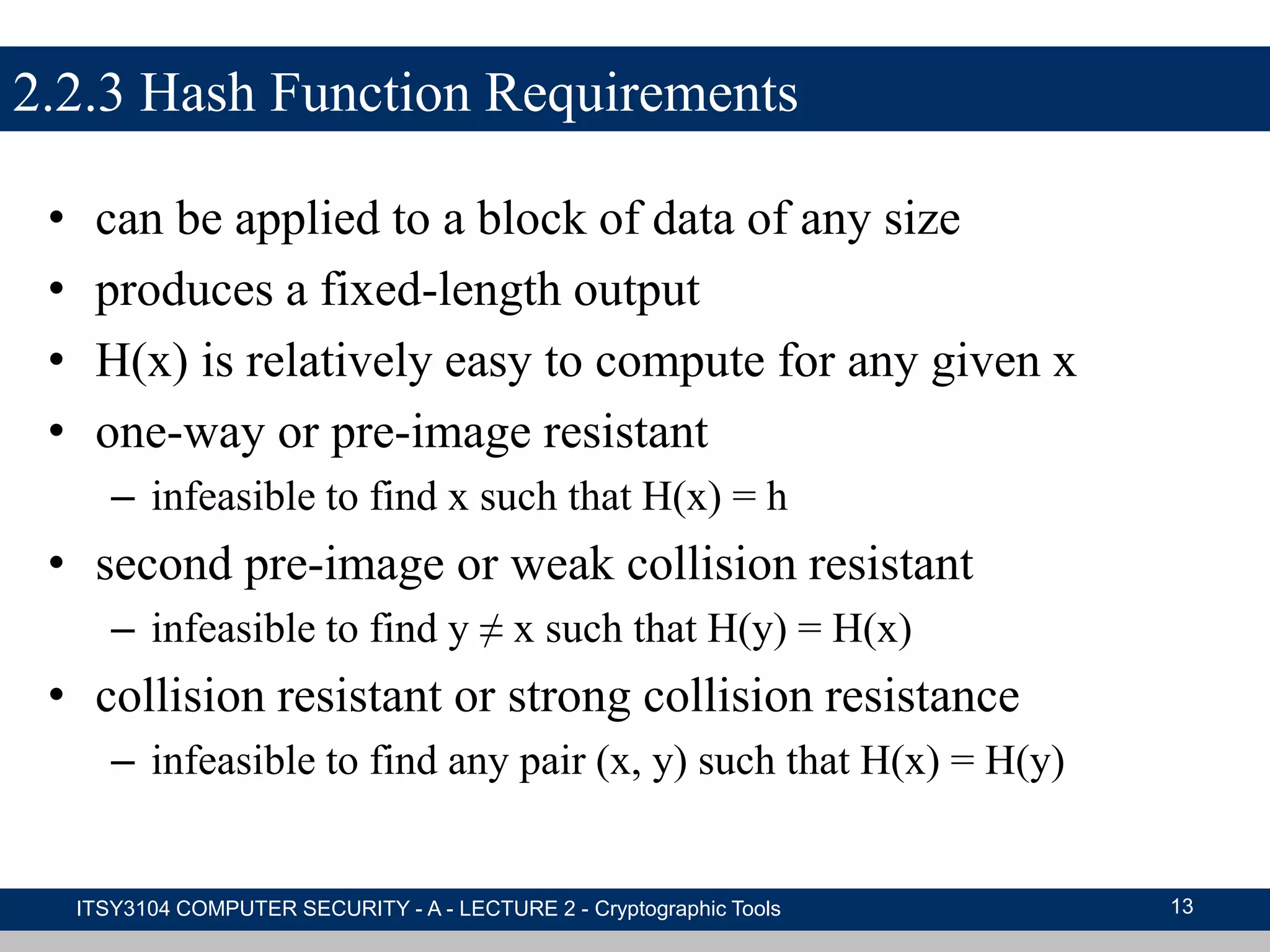 Cryptographic tools | PPTX | Information and Network Security | Computing