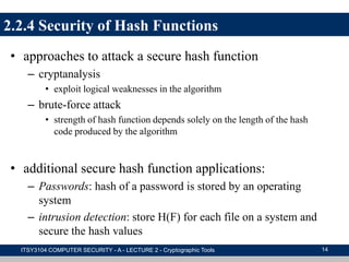 Cryptographic tools | PPTX | Information and Network Security | Computing