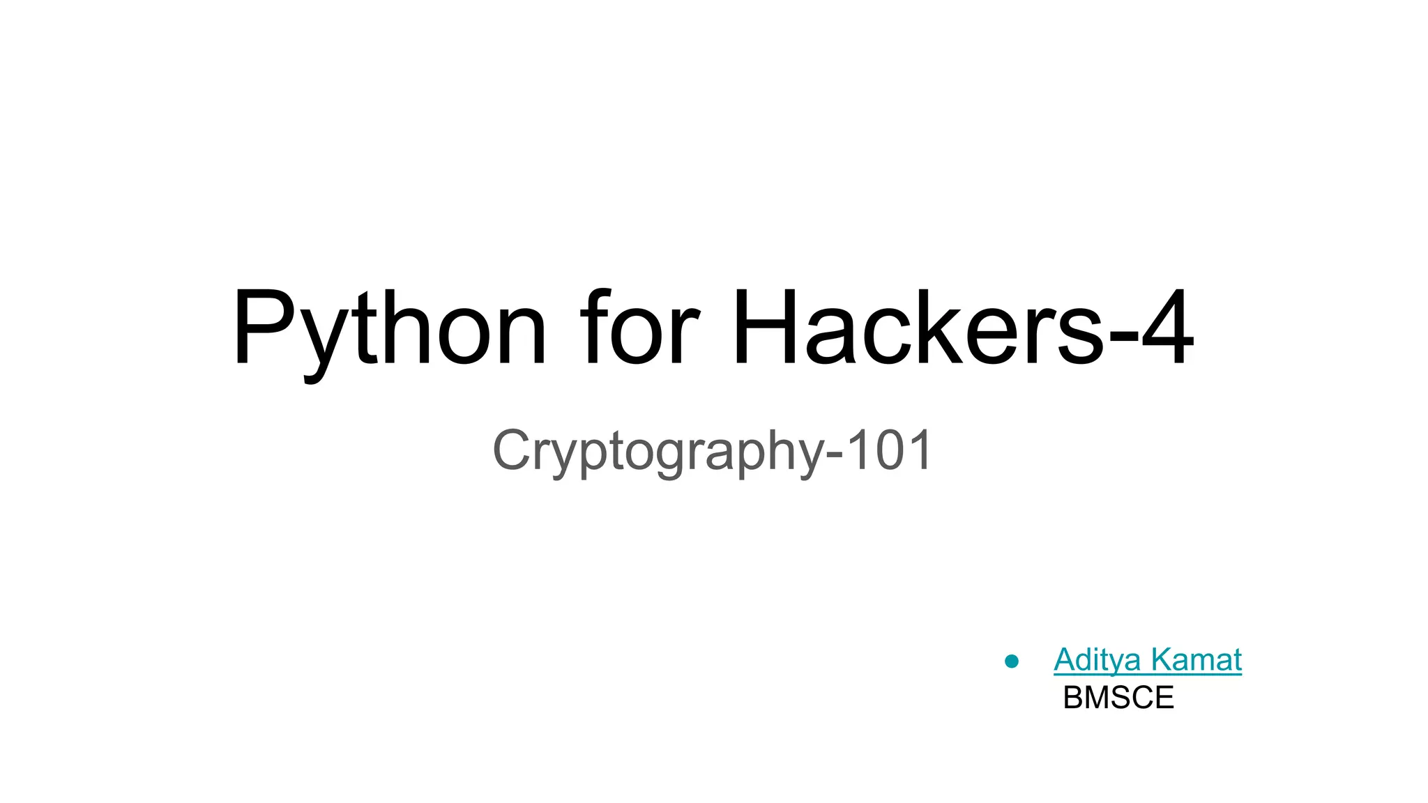 Cryptography 101 | PPT