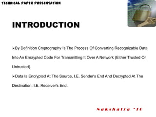 Cryptography | PPTX | Programming Languages | Computing