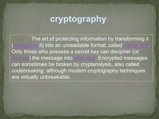 Cryptography | PPTX