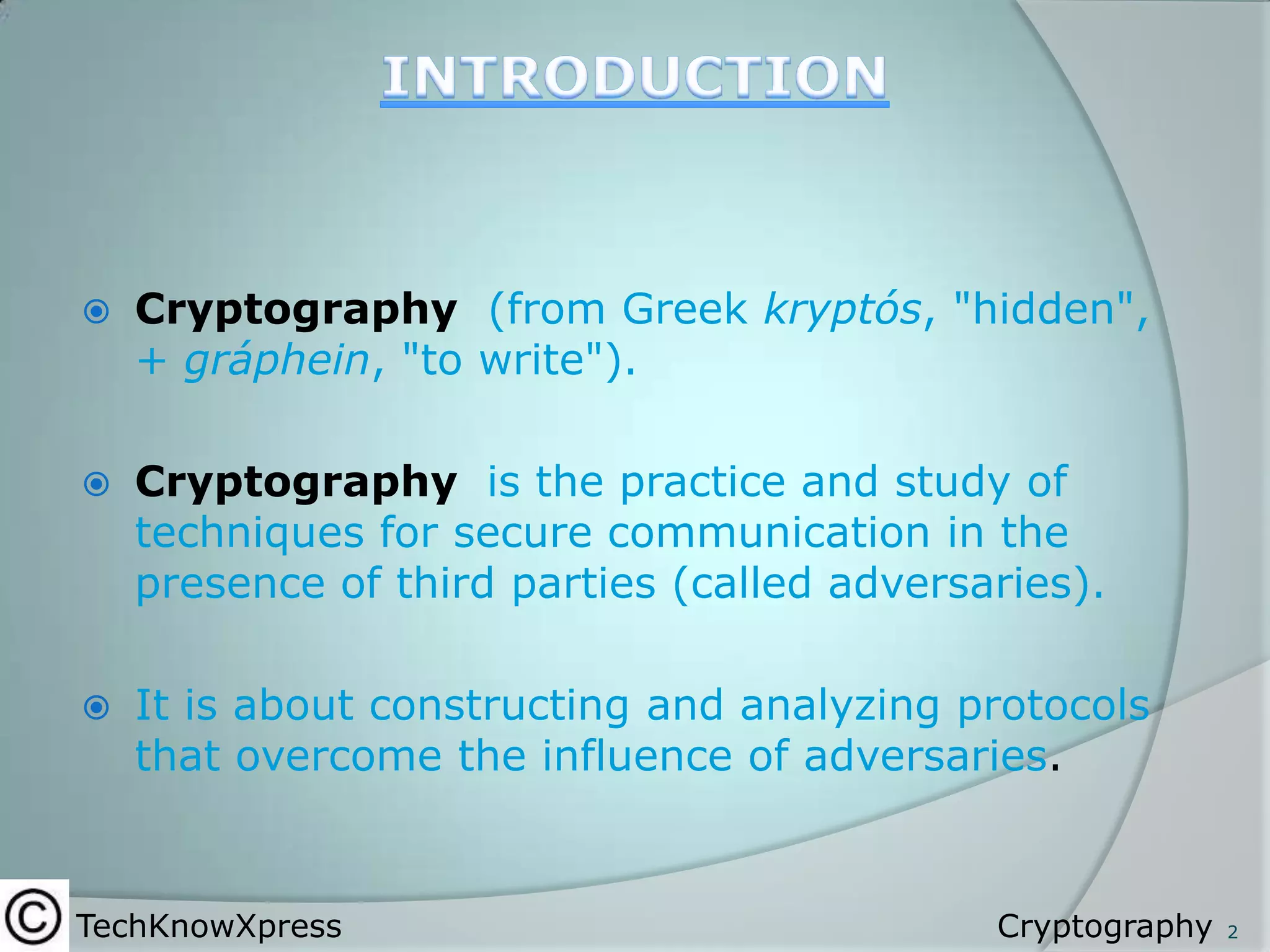 Cryptography | PPTX