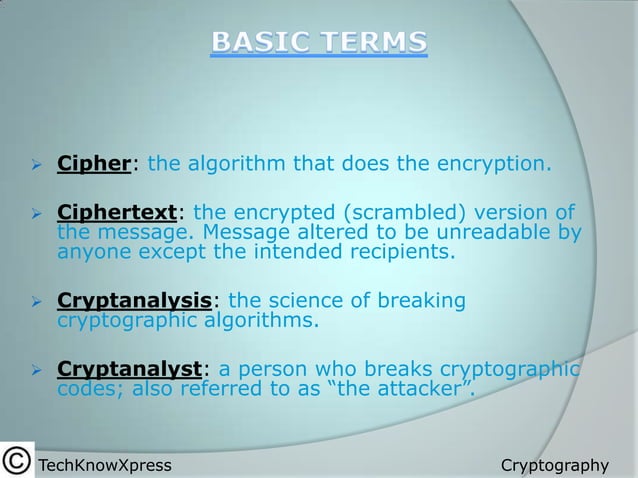 Cryptography | PPTX | Information and Network Security | Computing