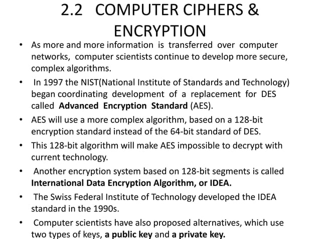 Cryptography and Network Security | PPTX | Information and Network Security | Computing
