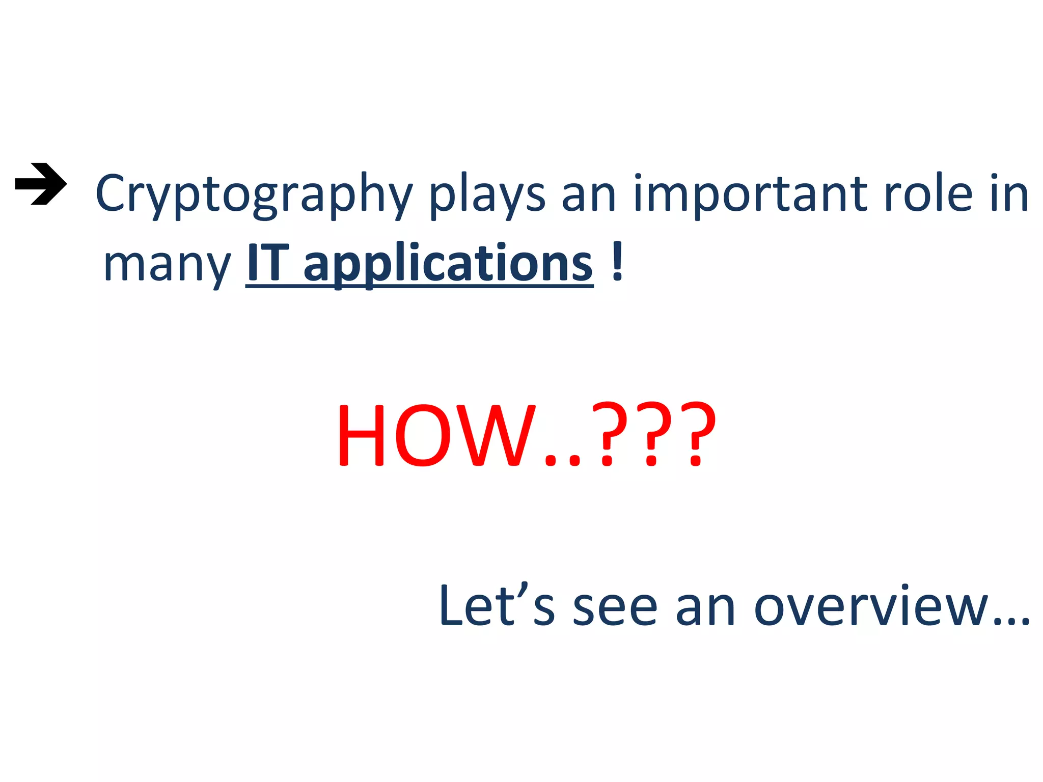 Cryptography | PPT | Programming Languages | Computing