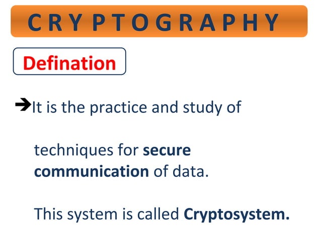 Cryptography | PPT | Programming Languages | Computing