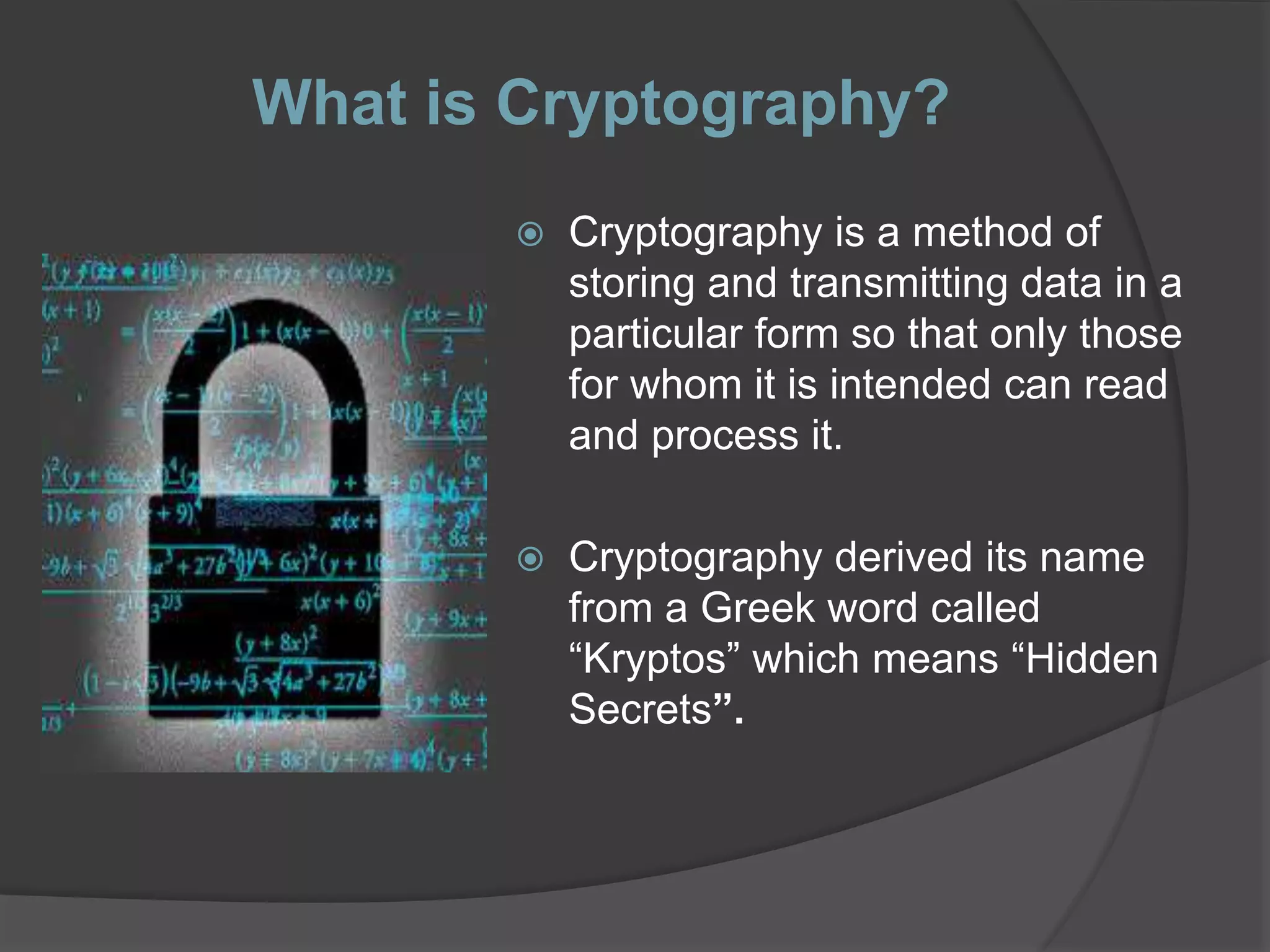 Cryptography | PPTX