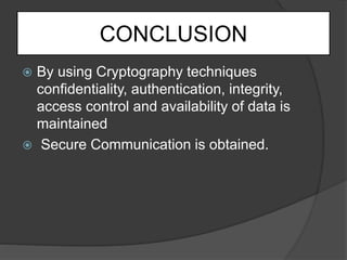 Cryptography | PPTX