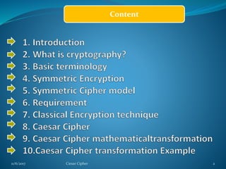 Cryptography with caesar Cipher | PPTX