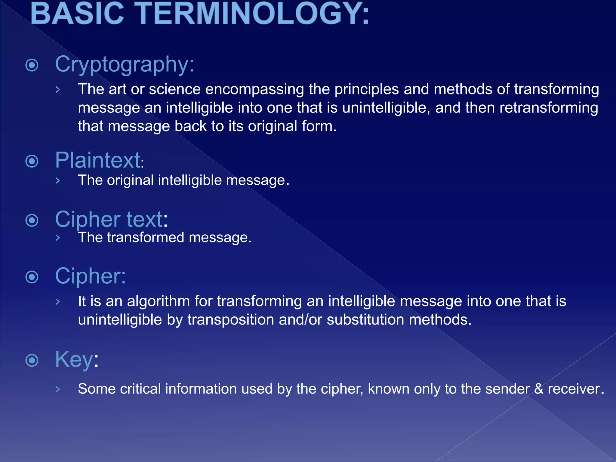 Cryptography.ppt | Information and Network Security | Computing