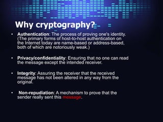 Cryptography.pptx | Computer Networking | Computing