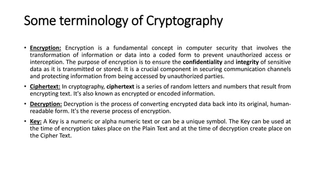 Fundamental Concept of Cryptography in Computer Security | PPT