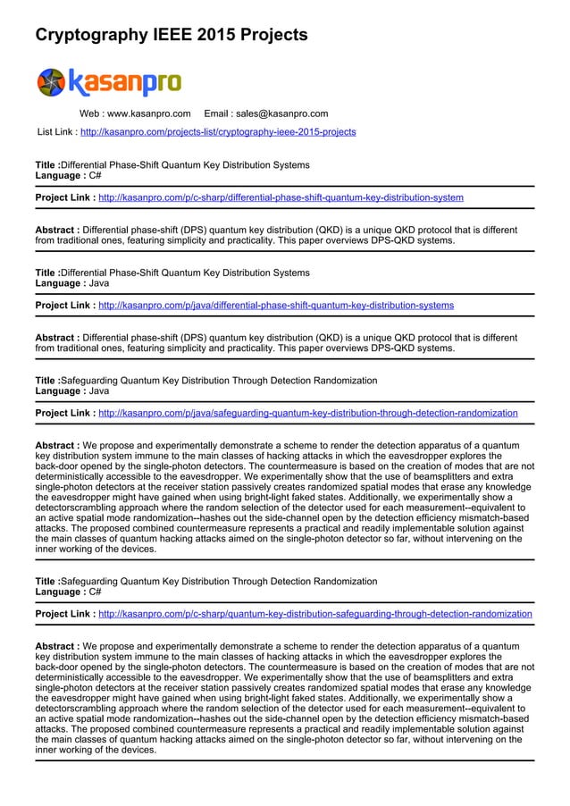 Cryptography IEEE 2015 Projects | PDF | Databases | Computer Software and Applications