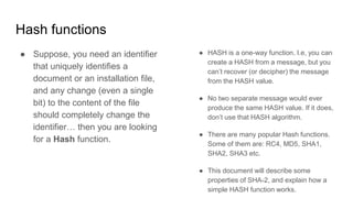 Cryptography - Simplified - Hash Functions | PPTX