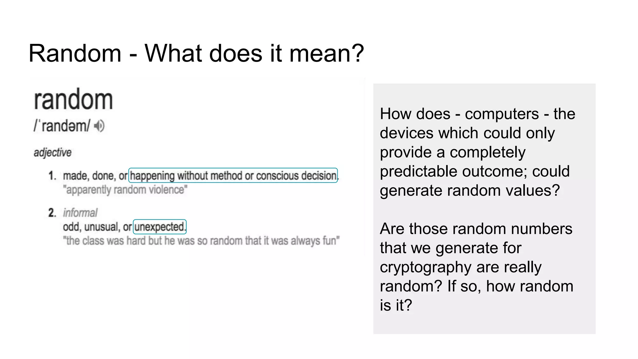 Cryptography - 5 minutes series - Random Numbers | PPTX