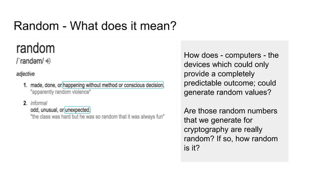 Cryptography - 5 minutes series - Random Numbers | PPTX | Computing ...