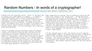 Cryptography - 5 minutes series - Random Numbers | PPTX