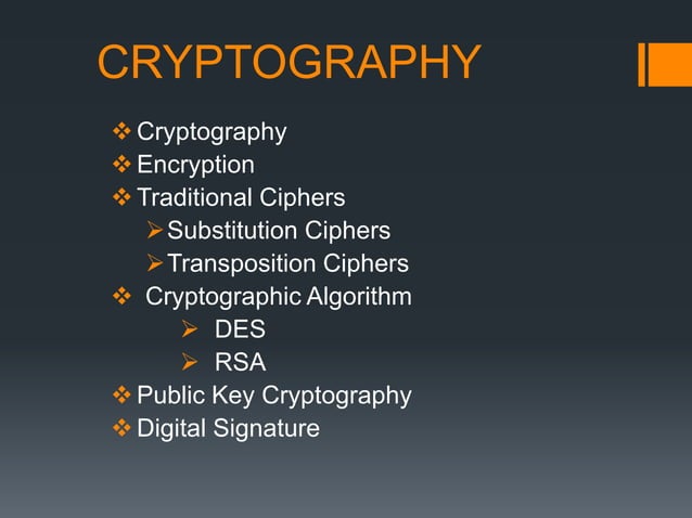 Cryptography | PPTX