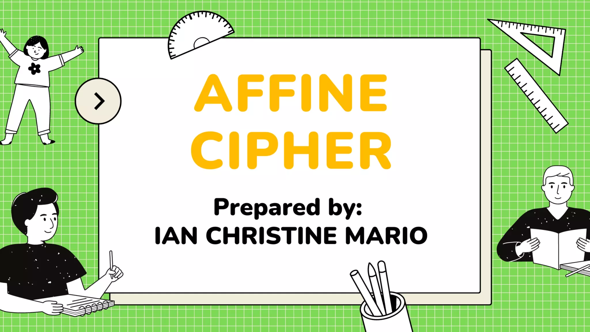 Cryptography Affine Cipher Ian Christine Mario Pptx