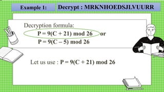 Cryptography (Affine Cipher) Ian Christine Mario.pptx