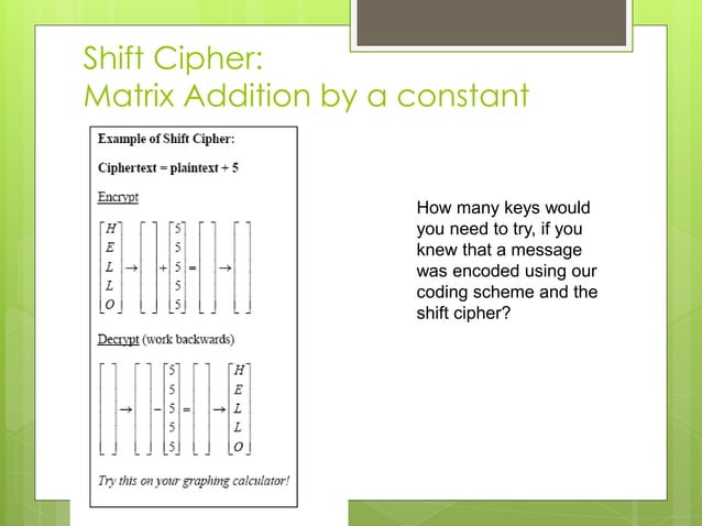 Cryptography an application of vectors and matrices | PPTX