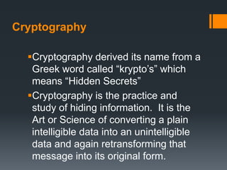 Cryptography and attacks ins | PPTX