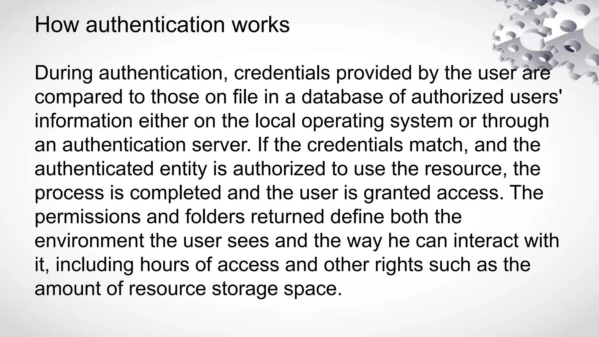 Cryptography and authentication | PPTX | Operating Systems | Computer Software and Applications