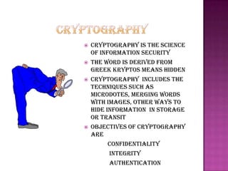 Cryptography and encryption | PPTX
