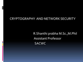 Cryptography and network security | PPTX