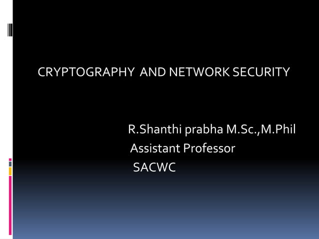 Cryptography and network security | PPT